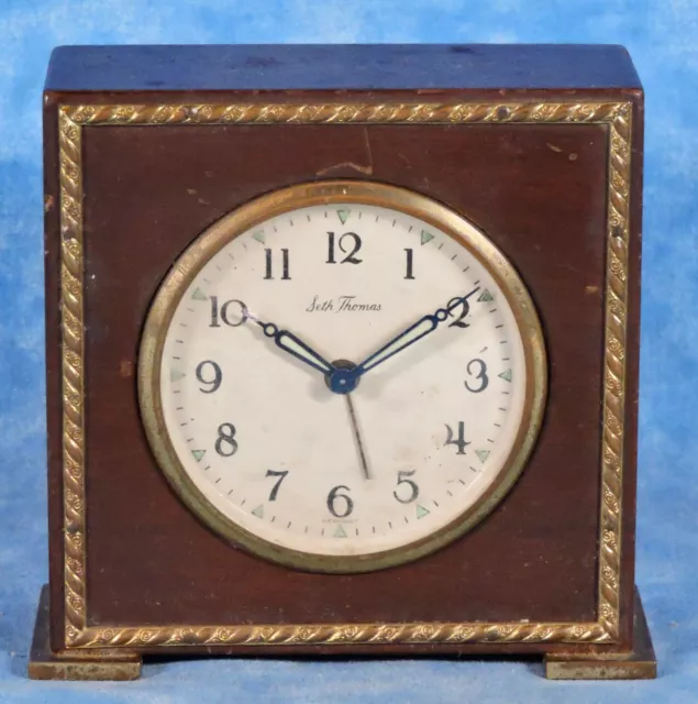 VTG. MID-CENTURY SETH THOMAS Wind-Up Wood Cased Alarm Clock - Works £18 ...
