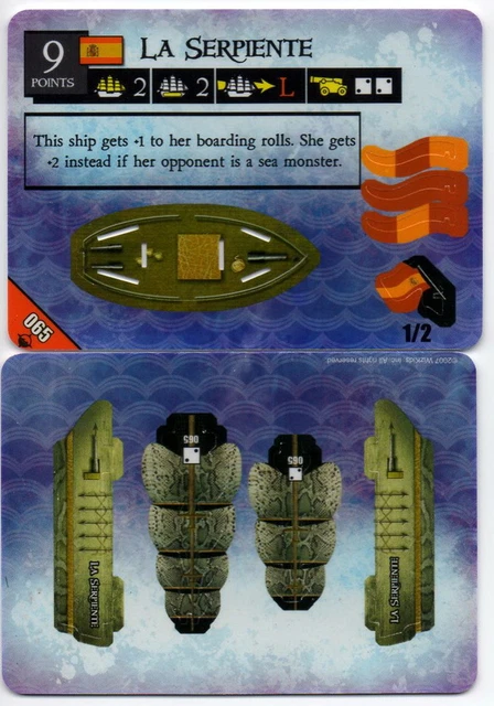 WIZKIDS PIRATES POCKETMODEL - La Serpiente (ship) PatOE 065 C £1.75 ...