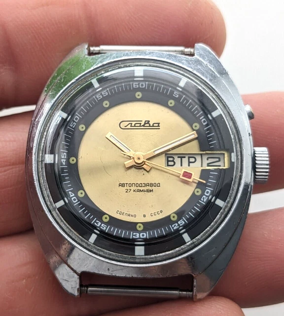 OROLOGIO SLAVA MECCANICO Autoa Carica 2427 Vintage Sovietico URSS EUR ...