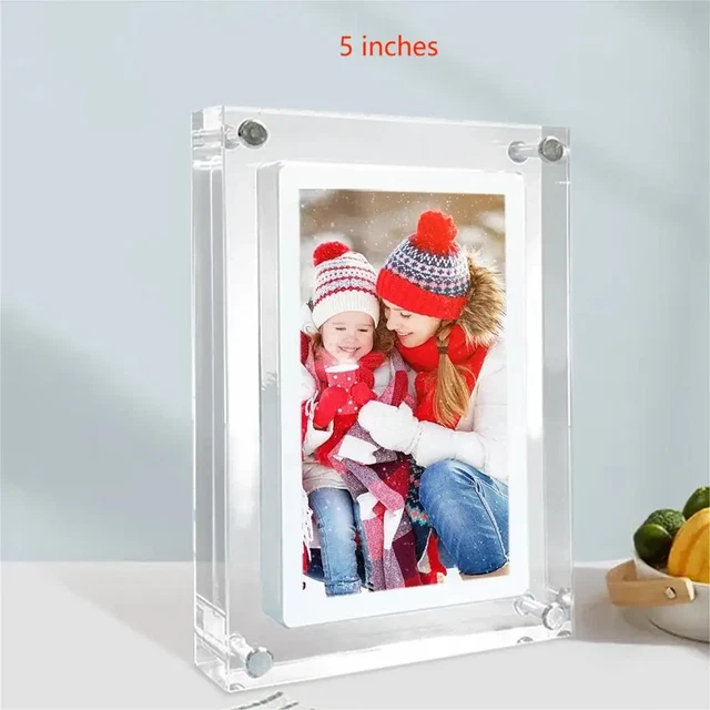 ACRYLIC DIGITAL PHOTO Frame 5/7 Inch 1000Mah Vertical Display IPS ...