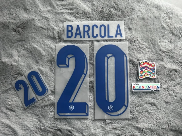KIT PATCH FLOCAGE BARCOLA #20 Maillot France 2024 FFF Ligue des Nation ...