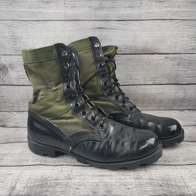 VINTAGE US MILITARY Army Jungle Combat Boots Spike Protective Green 8.5 ...