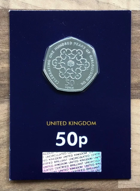 100 YEARS OF GIRL GUIDES 50p COIN FIFTY PENCE 2019 CHANGE CHECKER ...