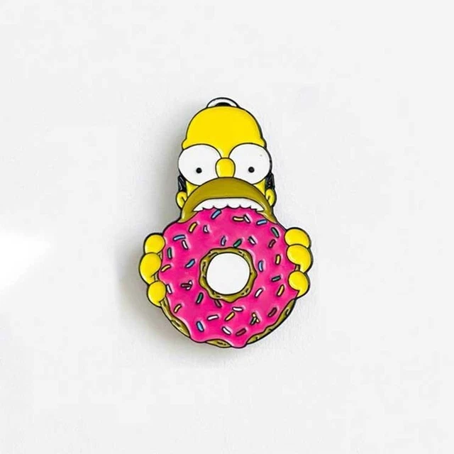 THE SIMPSONS HOMER Simpson Eating A Donut With Sprinkles Pin Badge ! £4 ...