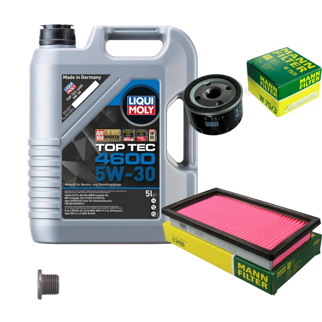 MANN INSPECTION SET 5 L Liqui Moly Top Tec 4600 5W-30 pour Nissan Qashqai + 2 Ai EUR 98,17 ...