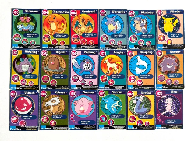 POKEMON CARDS - Poketrivia - Burger King Promo - 1999 - You Choose ...