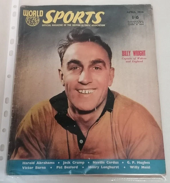 MAGAZINE - WORLD Sports Magazine April 1956 Billy Wright Cap Wolves ...