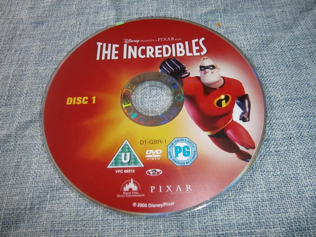 DISNEY PIXAR - The Incredibles - Dvd - Disc Only No Case / Artwork £0. ...