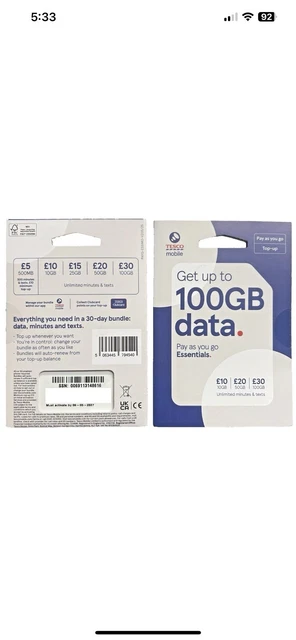 TESCO MOBILE PAY as you go SIM with Rocket Packs £3.99 - PicClick UK