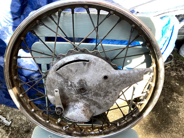 VINTAGE TRIUMPH PRE unit 1954 T110 T100 8 inch crinkle hub front wheel ...
