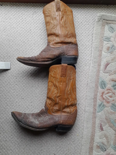 JUSTIN COWBOY BOOTS 11.5US/10.5UK,ideal for restoration £12.50 ...