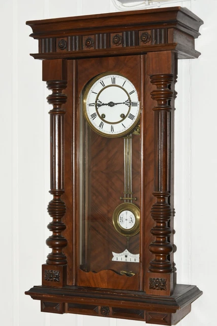 WUNDERSCHÖNE, ALTE SELTENE Wanduhr/Pendeluhr mit Aufsatz Pendel und ...