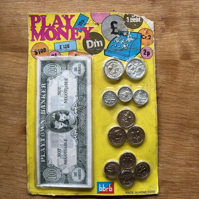 PLAYTOWN PLAY TOY Money In Original Packaging NOS. Notes & Coins £8.66 ...