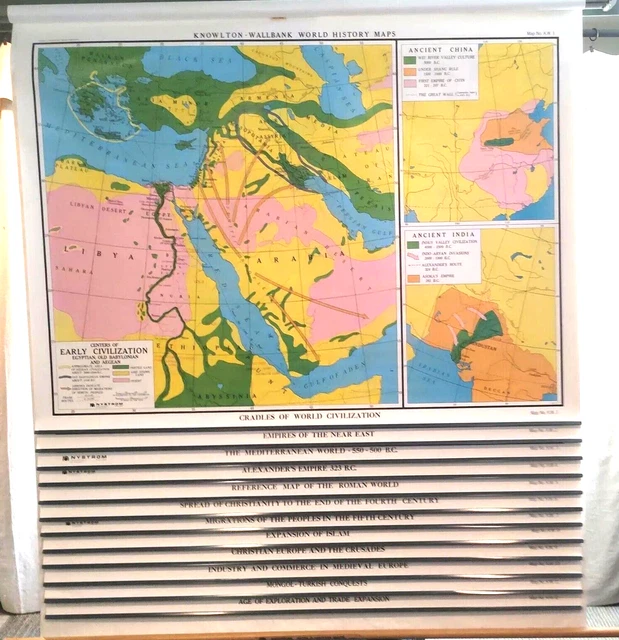 SCHOOL PULL DOWN Wall Map Nystrom World History Maps -12 Pull Down Maps ...