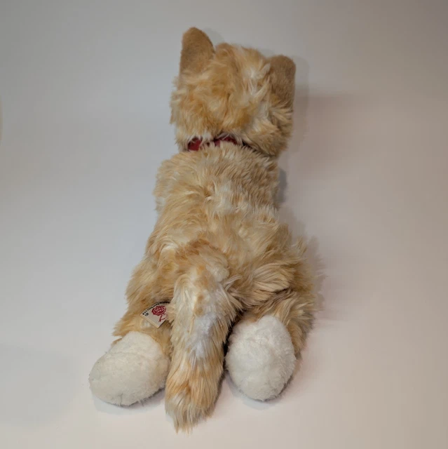 KEEL TOYS AMBER Ginger Orange Cat Kitten Plush Soft Toy Red Collar Tag ...