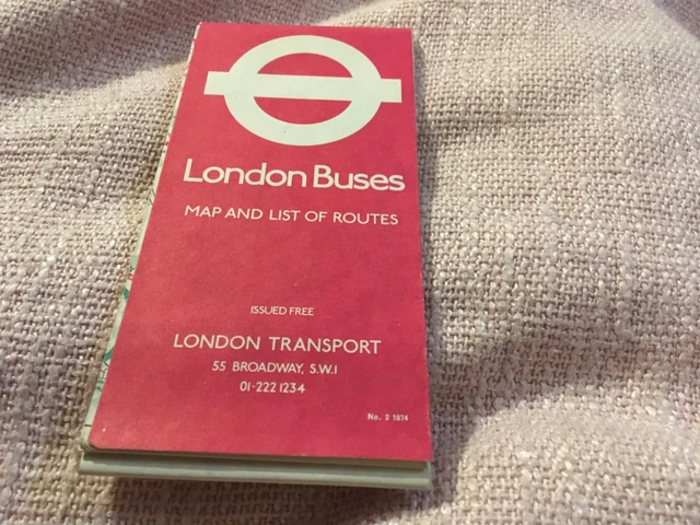 LONDON BUSES - MAP AND LIST OF ROUTES - No. 2/1974 - FREE UK POSTAGE £3 ...