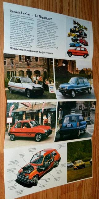 1980 RENAULT LE Car Original Dealer Foldout Poster Brochure Vintage 80 ...