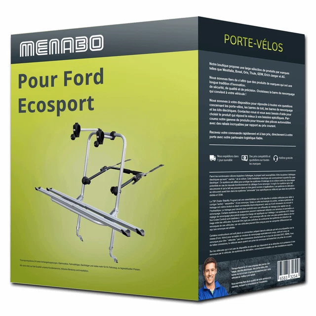 PORTE-VÉLO MENABO LOGIC 2 pour Ford Ecosport 2 vélos NEUF EUR 155,50 ...
