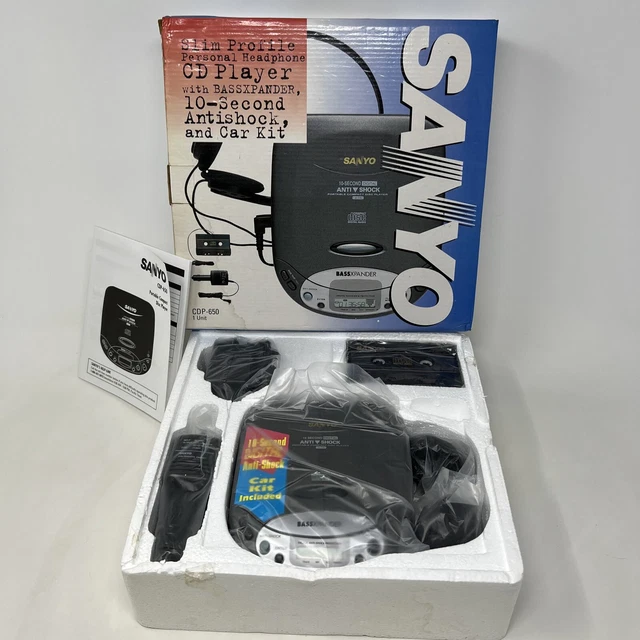 SANYO COMPACT DISC Player ~ BASSXPANDER ~ Portable Personal CD Player ...