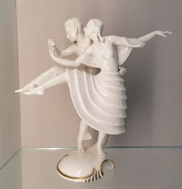 ART DECO HUTCHENREUTHER Porcelain Figure Master Couple Dance Couple ...