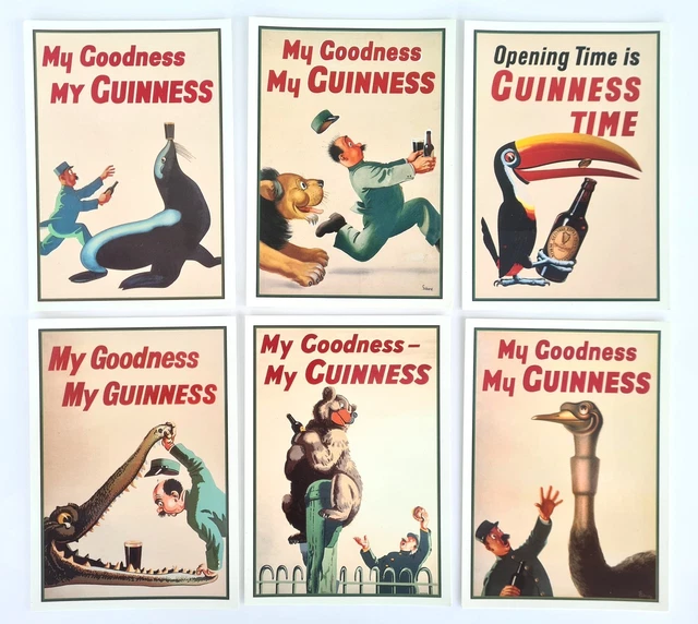 GUINNESS POSTCARD SET of 6, Zoo Animals Series, c1990s #23 £10.73 ...