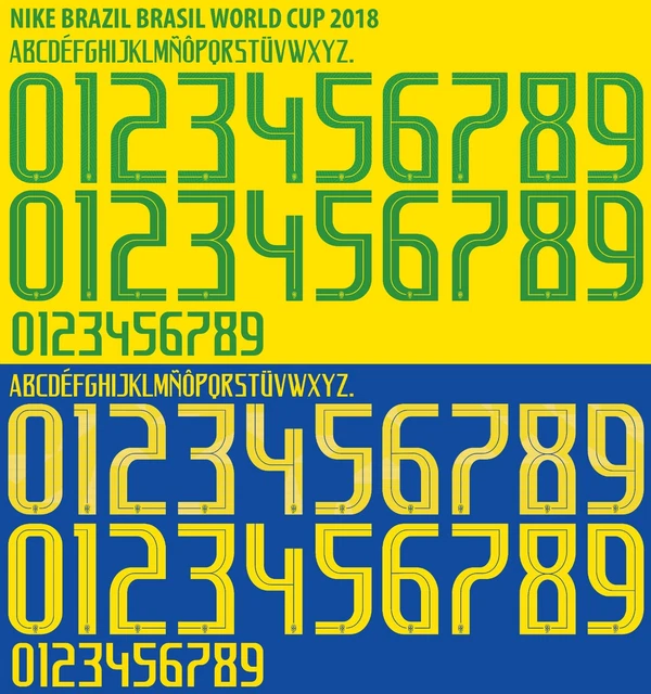 NAME&NUMBER SET FOR Brazil World Cup 2018 Home/Away Football Soccer ...