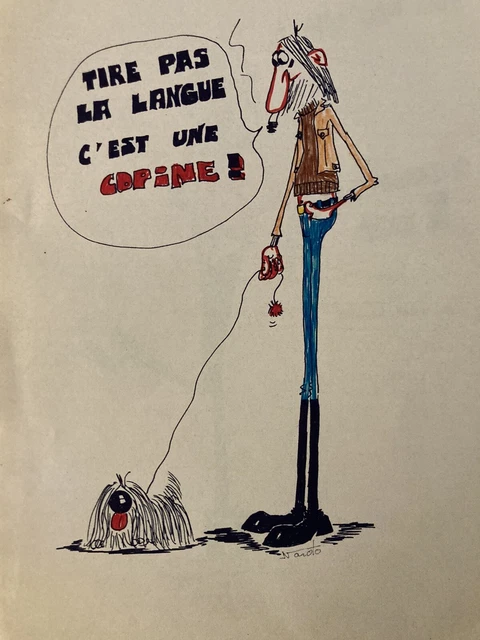 3 DISEGNO INCHIOSTRO Fumetto Originale Unica Humour Firmato da ...