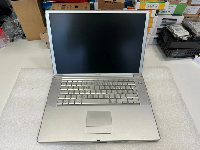 APPLE POWERBOOK G4 1.25 GHz 15" A1046 2003 Aluminium Laptop Vintage ...