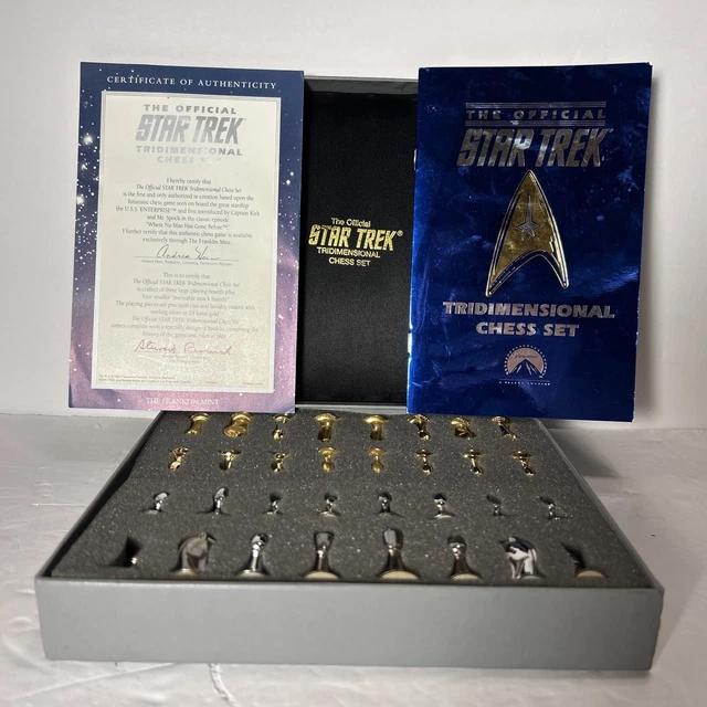 THE OFFICIAL STAR Trek 3D Chess Set 1994 Franklin Mint Pieces Only With ...