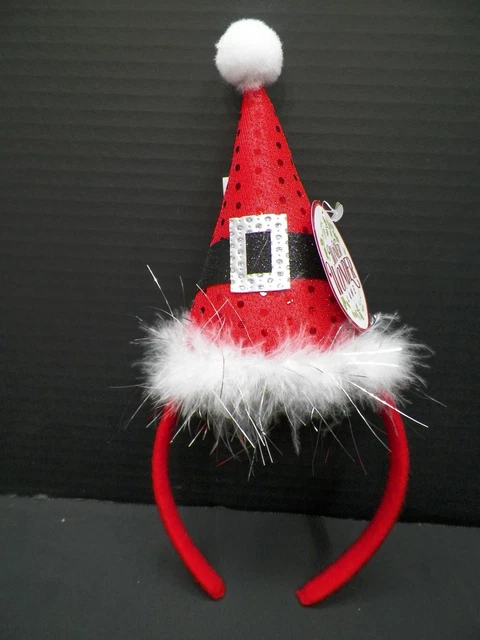 WINTER WONDER LANE Christmas Santa Hat Headband with Belt and Pom Pom £ ...