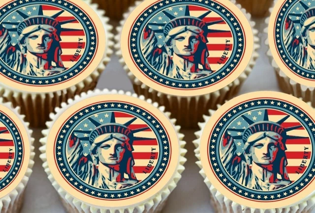STATUE OF LIBERTY 30 X Edible Cupcake Toppers Premium Rice Paper 18010 ...