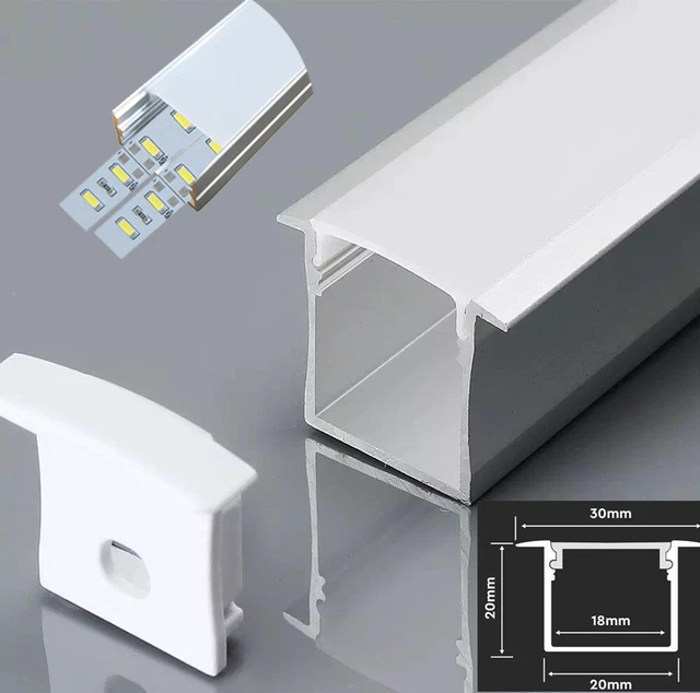 2M LED RAIL Aluminium Aluprofil Canal Profil Barre D'Aluminium 30mm EUR ...