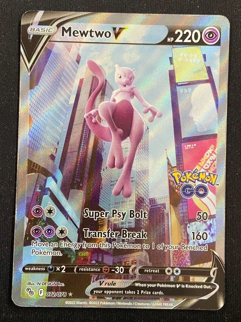 MEWTWO V - 072/078 Pokemon GO (Pokemon) Full Alt Alternate Art Ultra ...