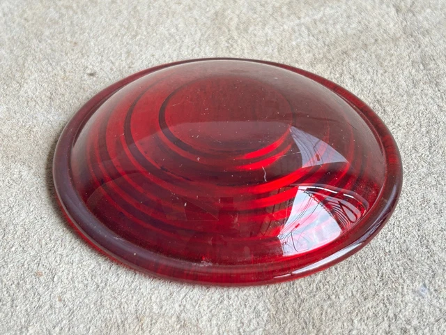VINTAGE ANTIQUE RED Glass Tail Light Lenses Dodge Willys Ford Chevy Rat ...