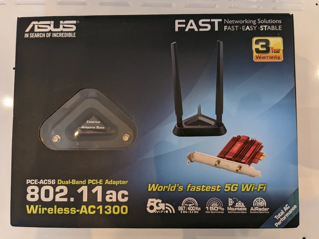 ASUS PCE-AC56 DUAL-BAND AC1300 802.11AC Wireless Wi-Fi Adapter £9.99 ...