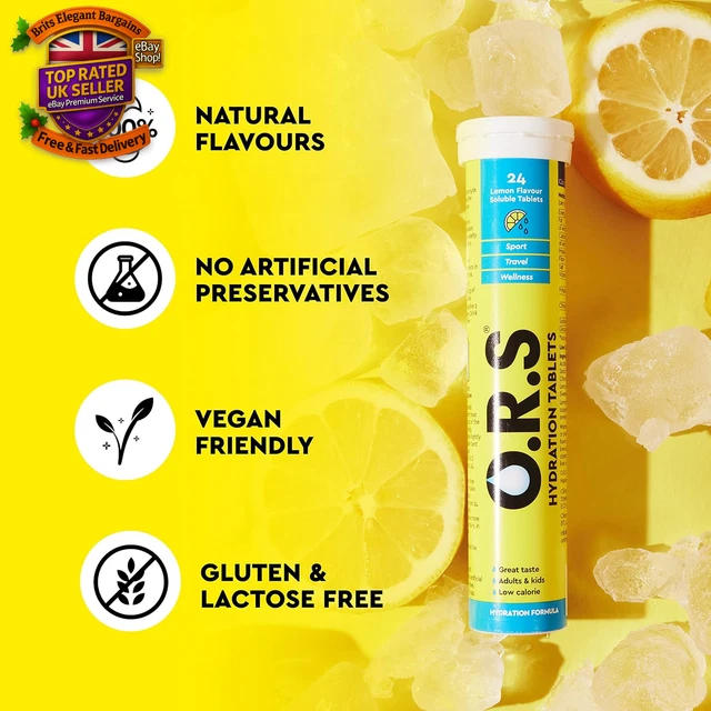 HYDRATION TABLETS - Lemon Flavor, Electrolyte Replacement, Vegan ...