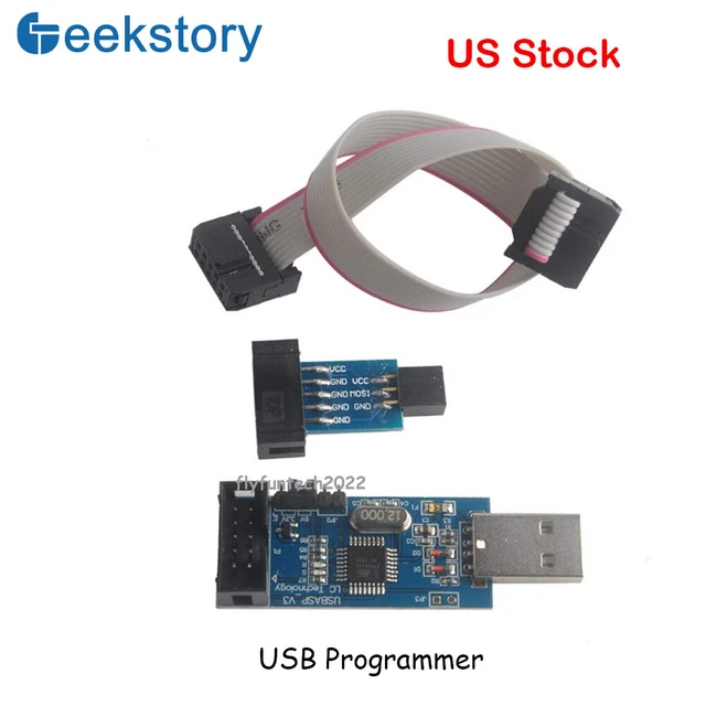FOR ATMEL 51 AVR USB ISP ASP Programmer Downloader+Cable+Adapter Board ...