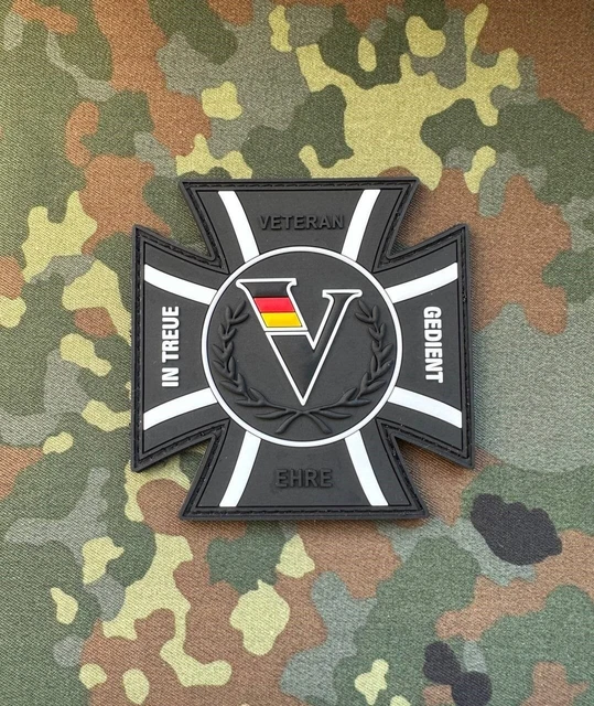 PVC PATCH BUNDESWEHR Veteran - Faithfully Served Cross, Black, Moral Patch £7.66 - PicClick UK