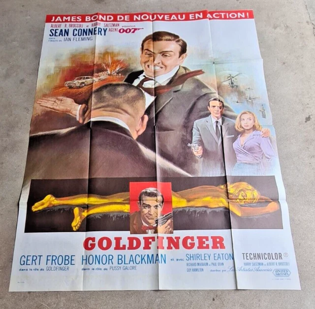 AFFICHE GOLDFINGER GUY Hamilton JAMES BOND Sean Connery R120x160cm 70's EUR 250,00 - PicClick FR