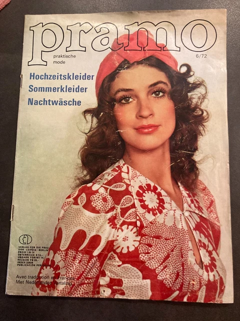 DDR ZEITSCHRIFT PRAMO 6/1972 mit Schnittmusterbogen deutsch/tschechisch ...