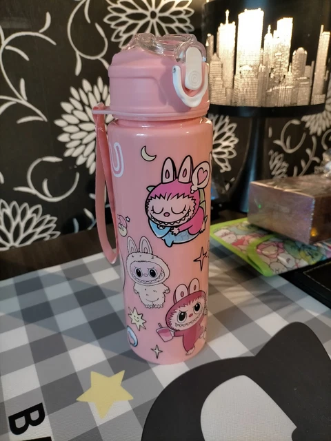 RARE LABUBU FROM The Monsters Pink 500ml Water Bottle With Strap And ...