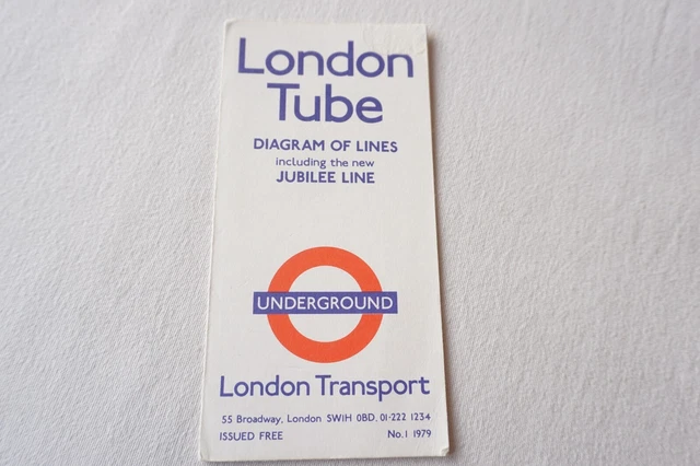 1979 NO. 1 London Transport Underground Map Diagram of Lines Tube Ref 1 ...
