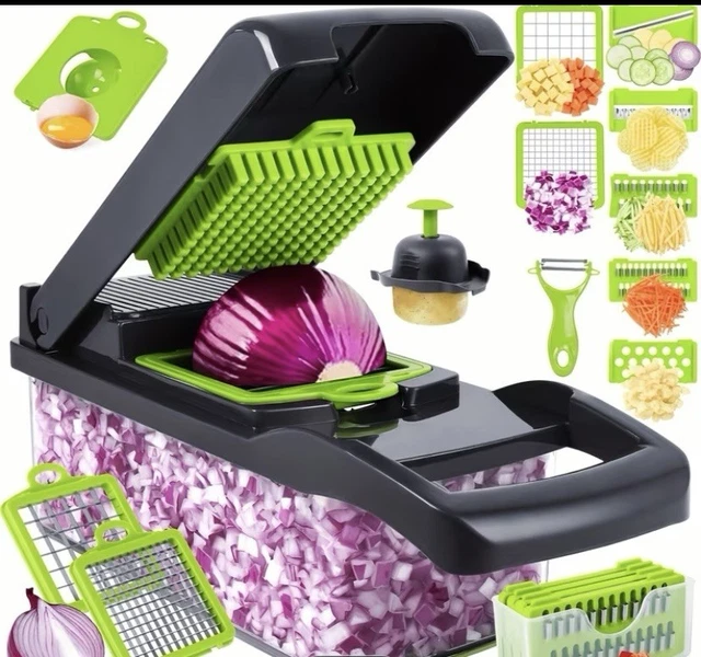 16 IN 1 Vegetable Chopper Mandoline Slicer Cutter Kitchen Food Prep ...