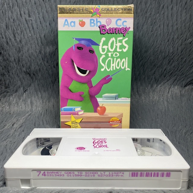 BARNEY - BARNEY Goes to School VHS Tape 1990 Kids Cartoons Classic ...