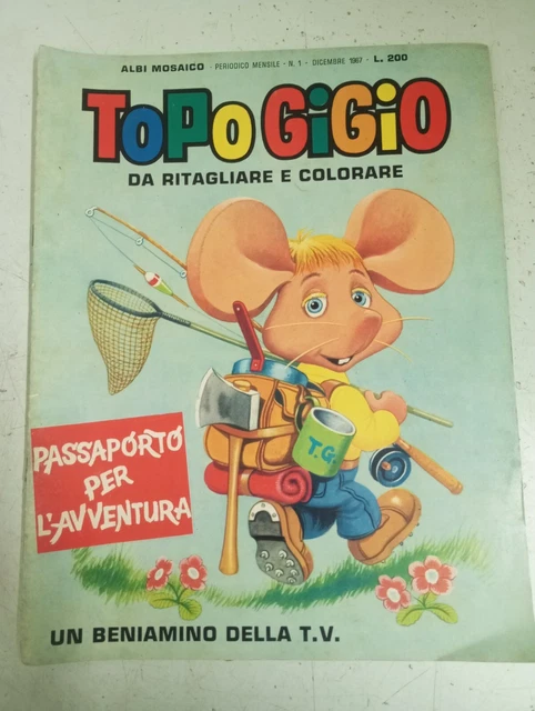 TOPO GIGIO RARO Albo Da Colorare #1 1967 Ed. Fratelli Spada EUR 35,00 ...