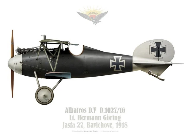 PRINT ALBATROS D.V, Lt Hermann Göring, Jasta 27, 1918 (by D. Douglass ...