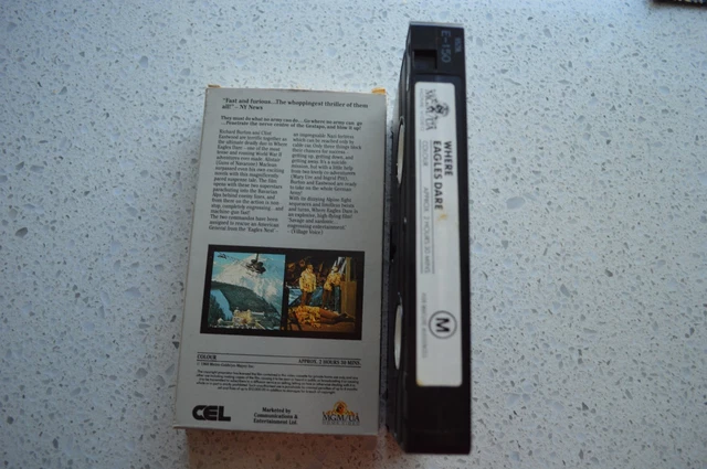 WHERE EAGLES DARE Rare Australian Cel Vhs Video Cardboard Sleeve! Clint ...