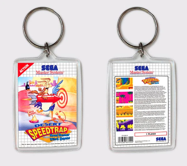 DESERT SPEEDTRAP ROAD Runner And Coyote Sega Master System Keyring $5. ...