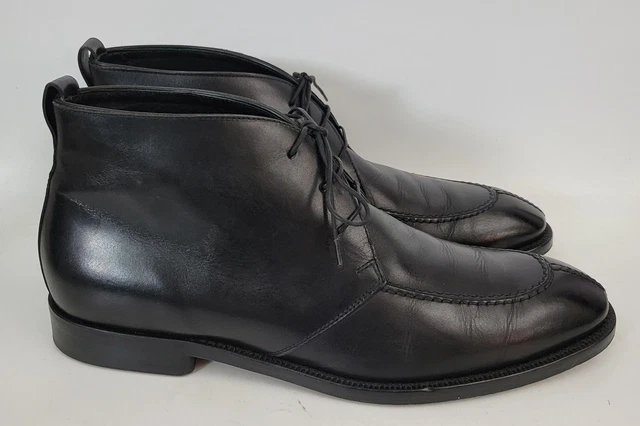 ALLEN EDMONDS RAFAEL Black Leather Split Moc Toe Italy Made Boots 11.5 ...