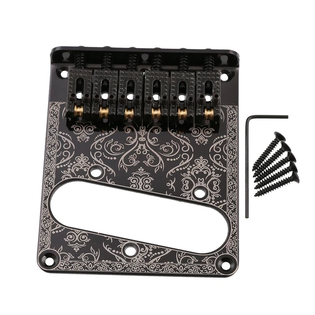 6 STRING GUITAR Bridge Roller Saddle for Telecaster Tele Guitar Black ...